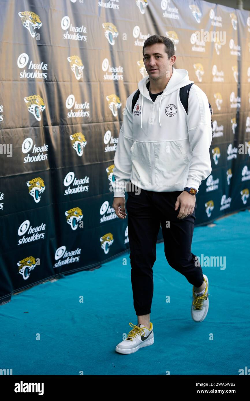 Jacksonville Jaguars linebacker Chad Muma arrives at the stadium before ...