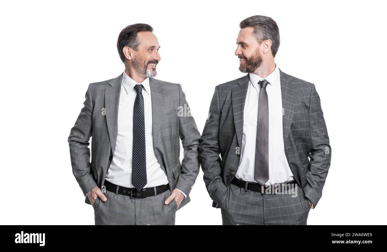 glad businessmen leadership concept. leadership of two businessmen in ...