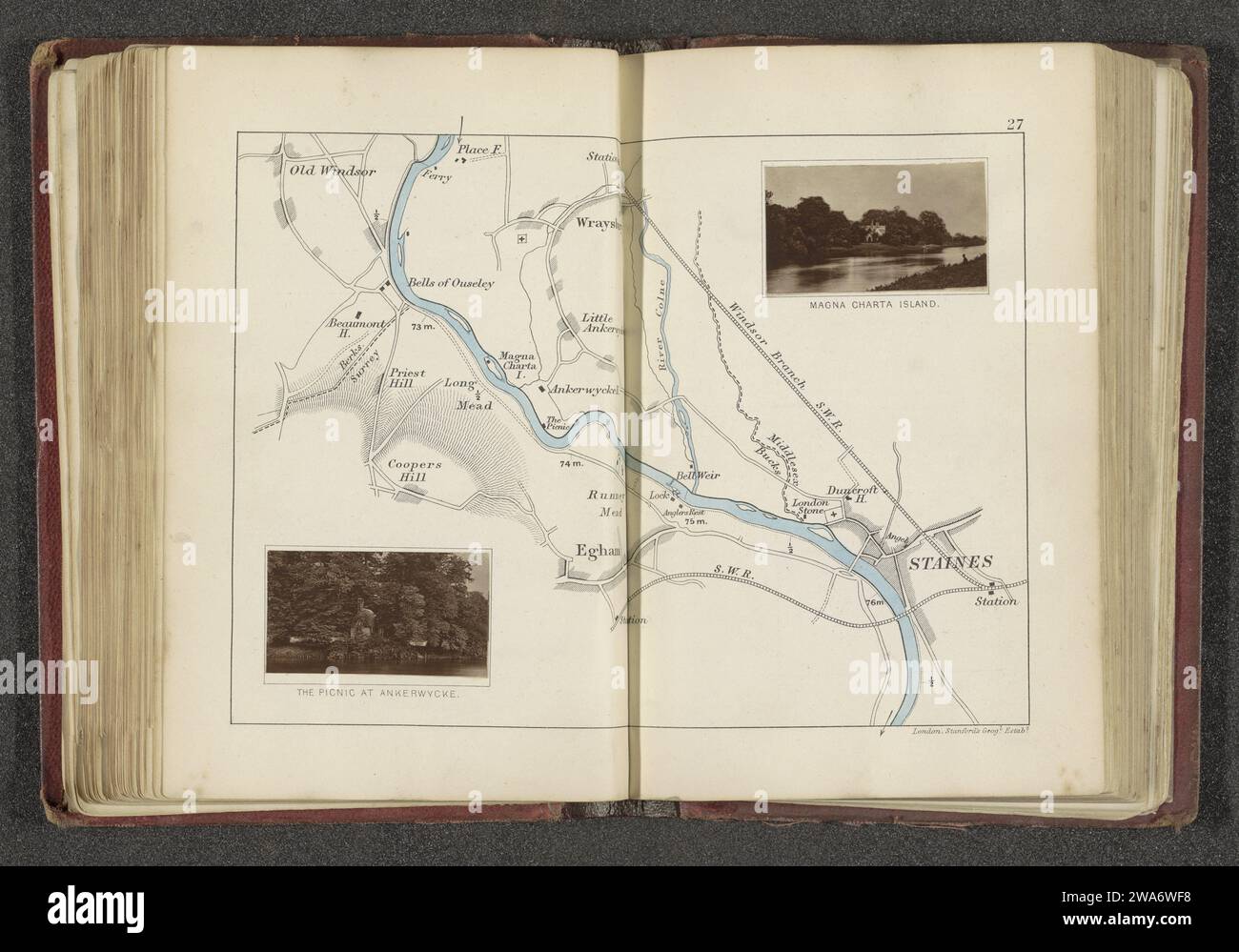 Map with two images of places along the Thames, in or after 1878 - in ...