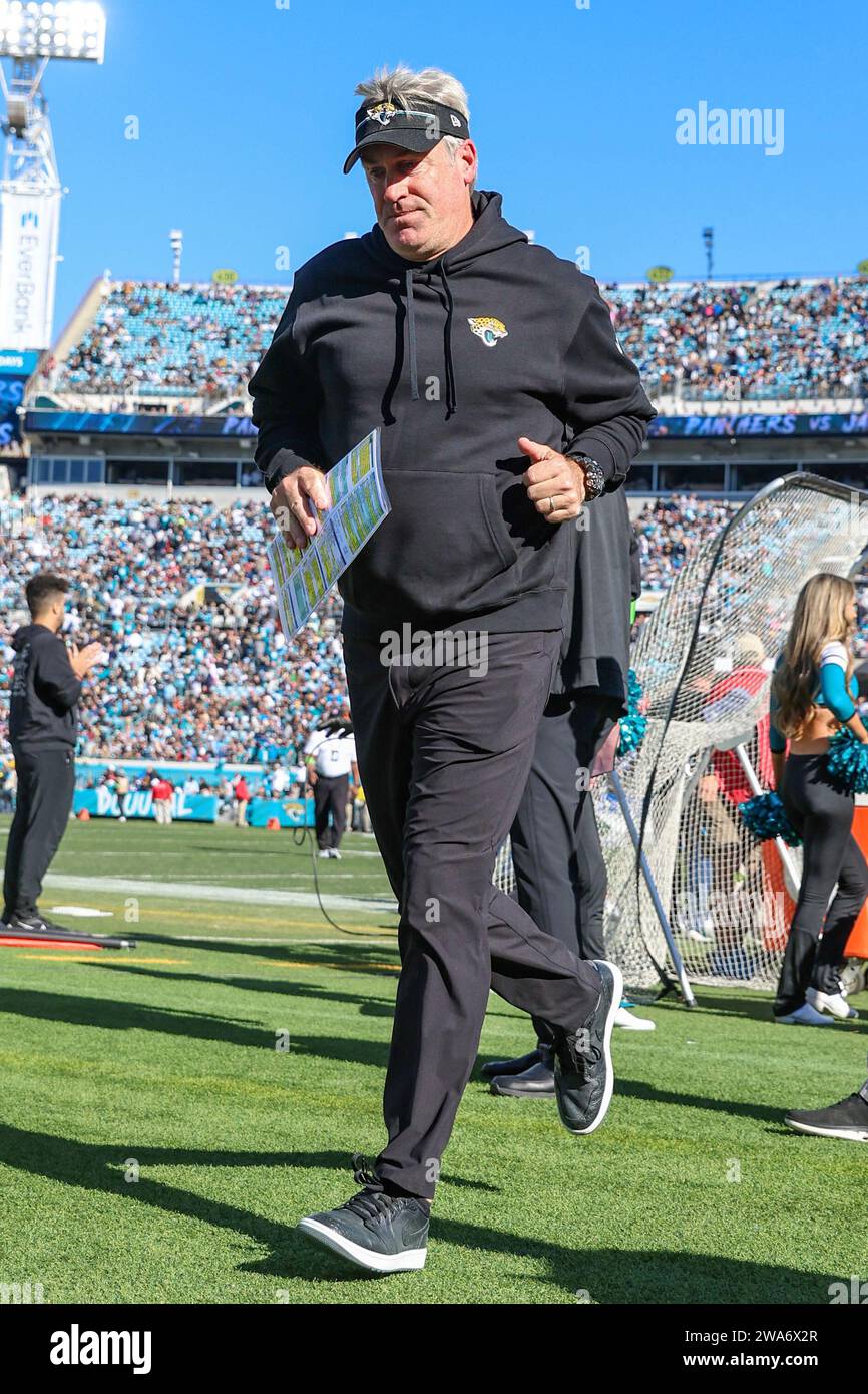 Jacksonville Jaguars head coach Doug Pederson leaves the field at ...