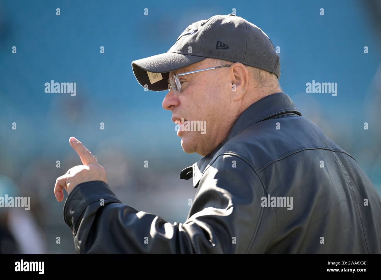 Carolina Panthers owner David Tepper watches players warm up before an ...