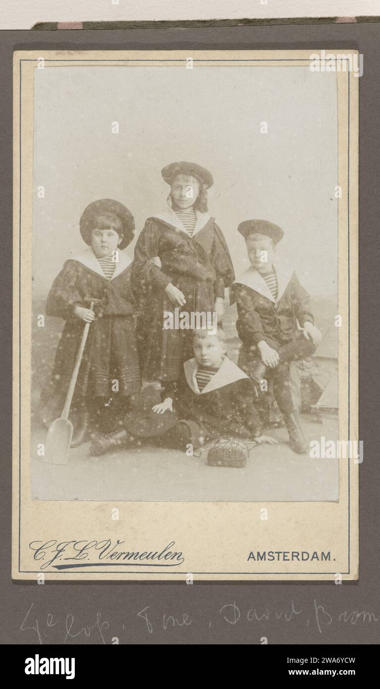 Portrait of Tine, David and Bram Vermeulen and their older sister, c ...