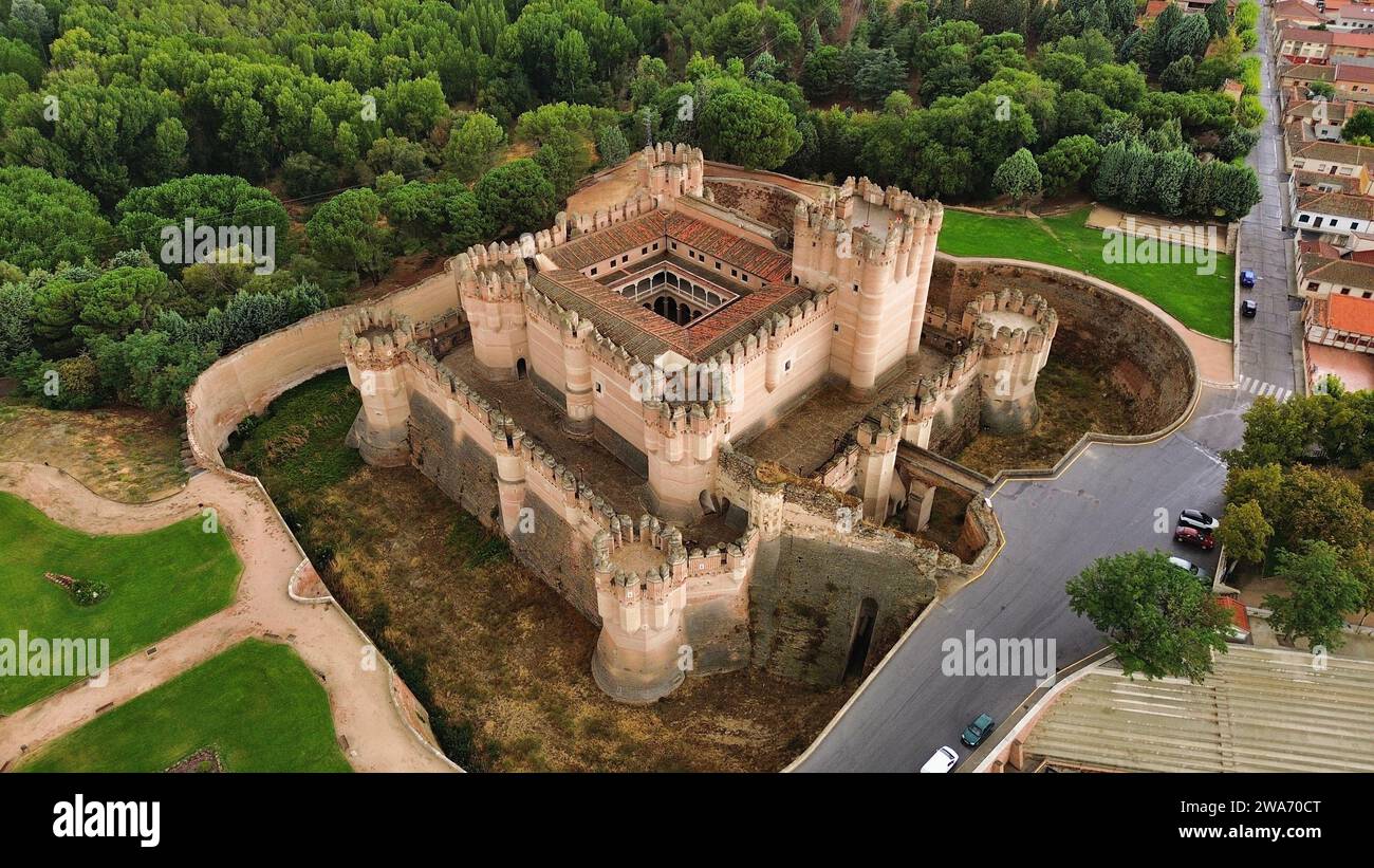 Drone photo coca castle spain hi-res stock photography and images - Alamy