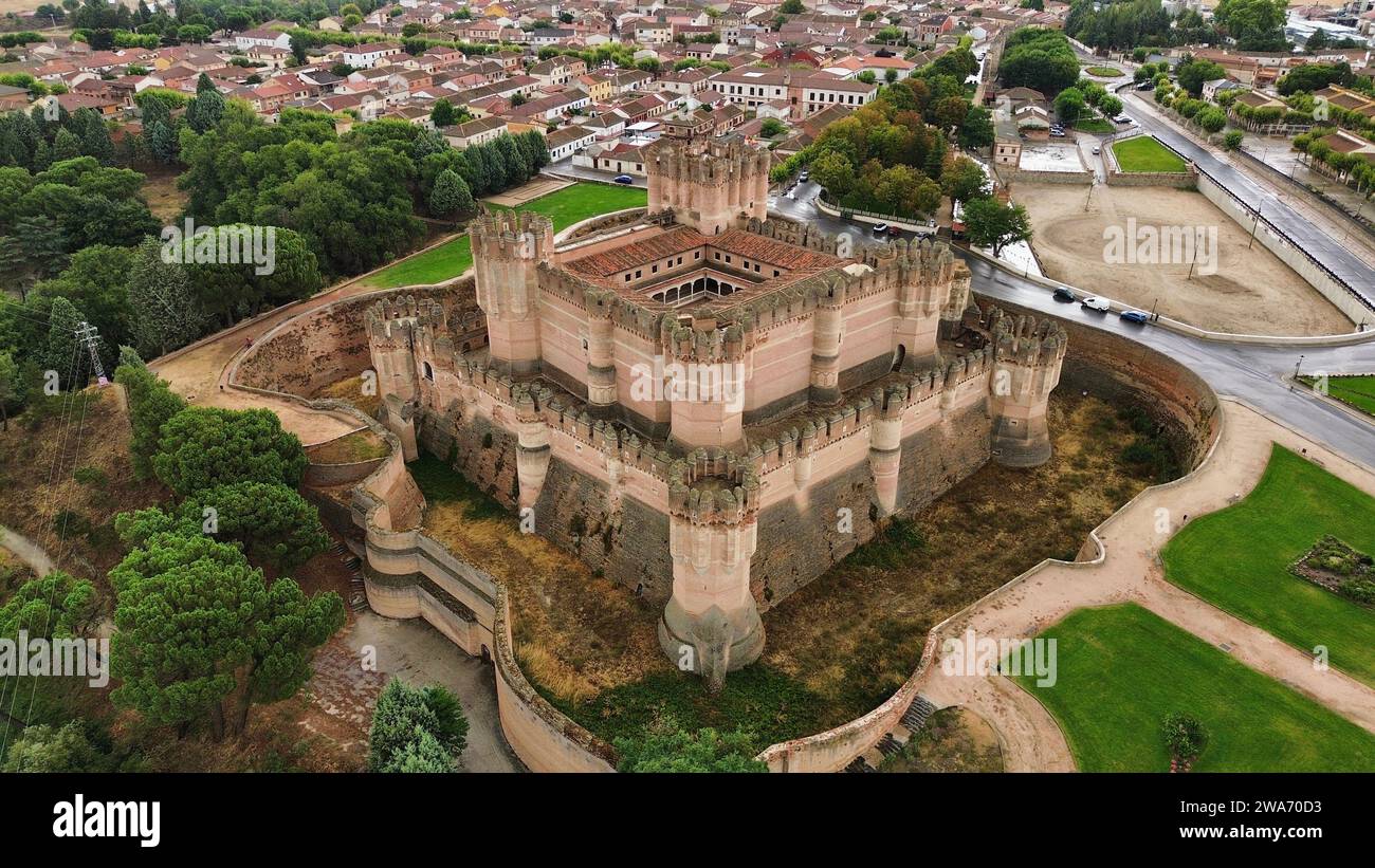 Drone photo coca castle spain hi-res stock photography and images - Alamy