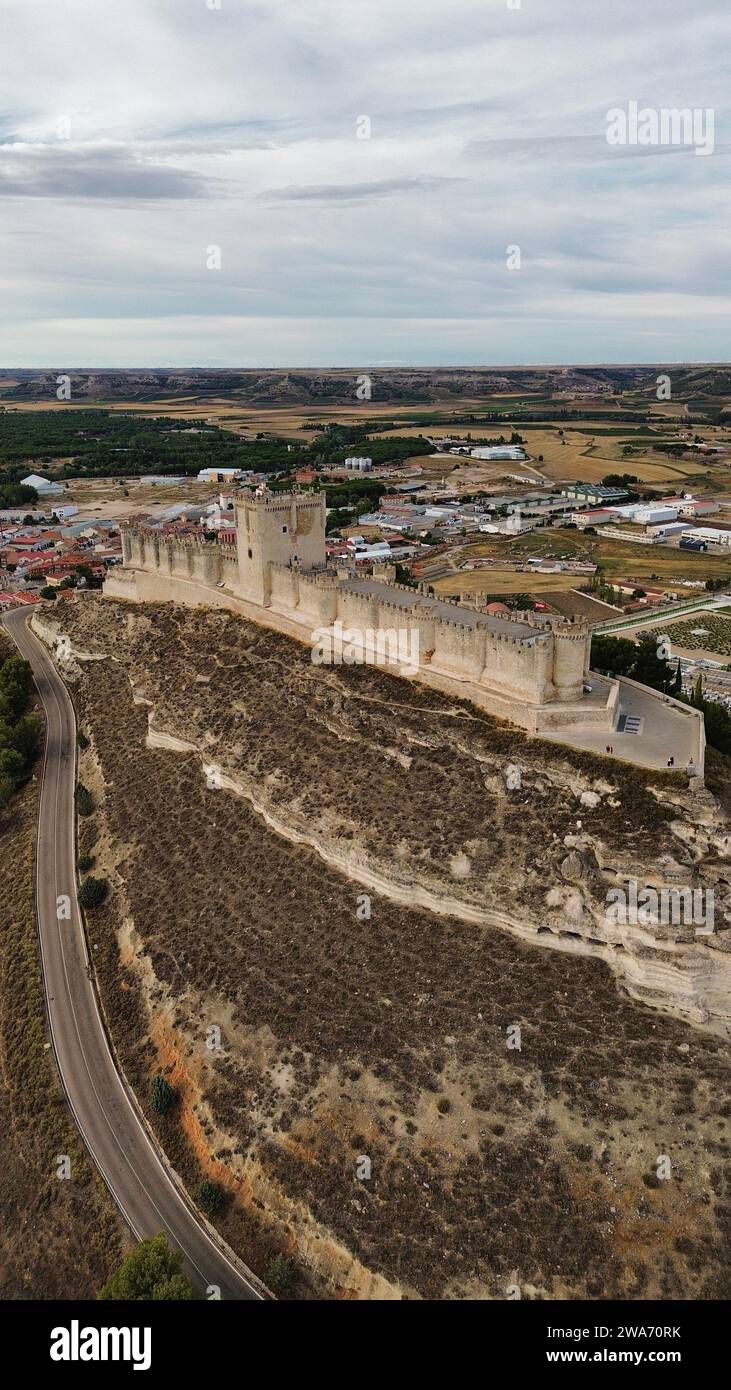 Aerial spain penafiel castle hi-res stock photography and images - Alamy