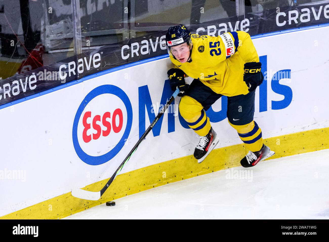 Otto Stenberg of, Sweden. , . during the 2024 IIHF World Junior ...