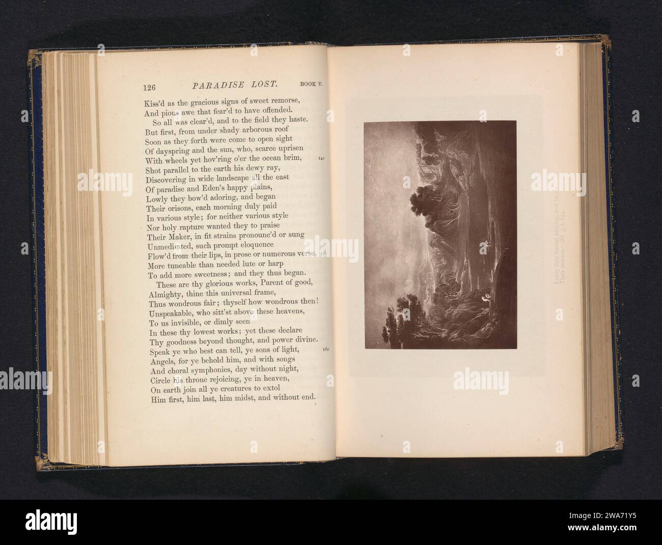 Photo production of a print, representing Adam and Eva praying in ...