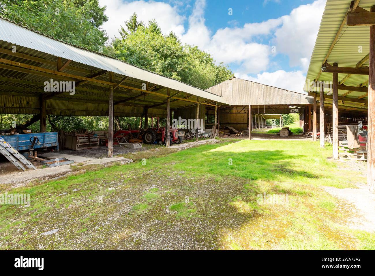 Farm Buildings with stables Stock Photo - Alamy
