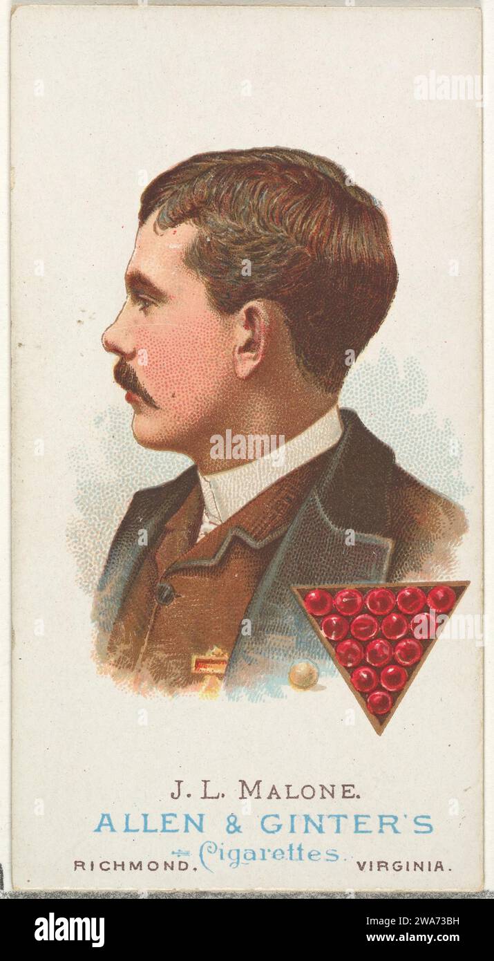 J.L. Malone, Pool Player, from World's Champions, Series 1 (N28) for ...