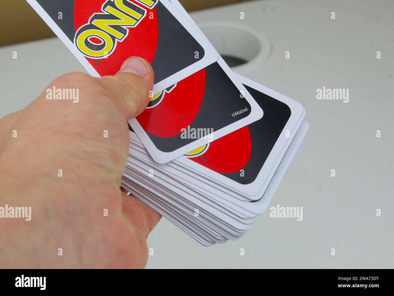 Dublin, Ireland - January 3rd 2024: A photo of a pack of UNO playing ...