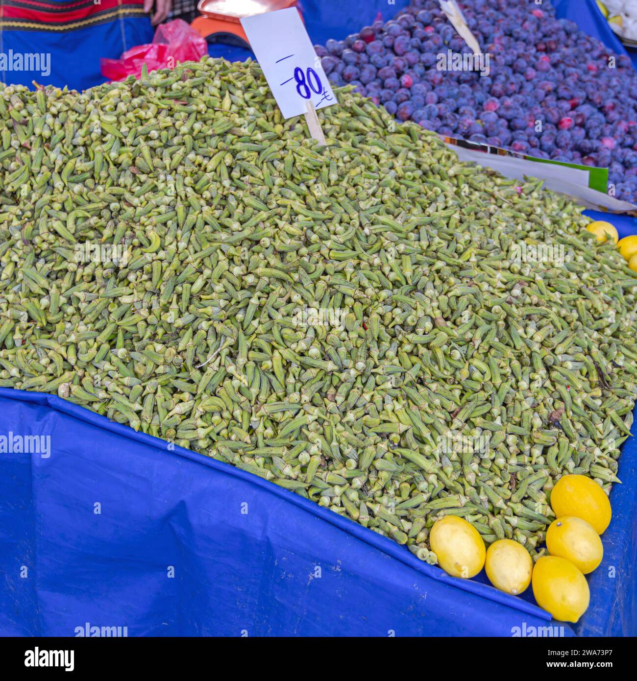 Green okra pods hi-res stock photography and images - Alamy