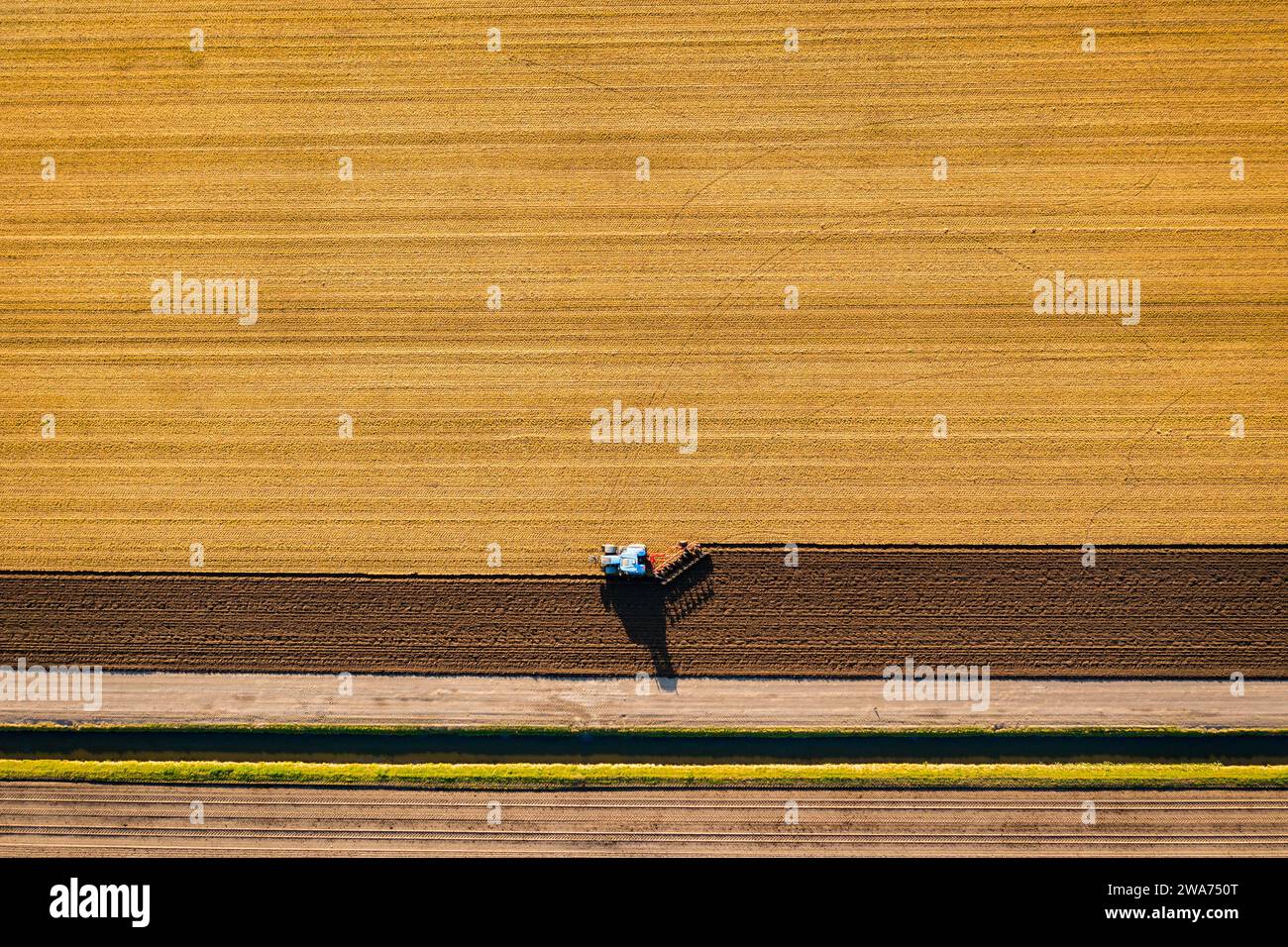 Aerial shot flying field flowers hi-res stock photography and images ...