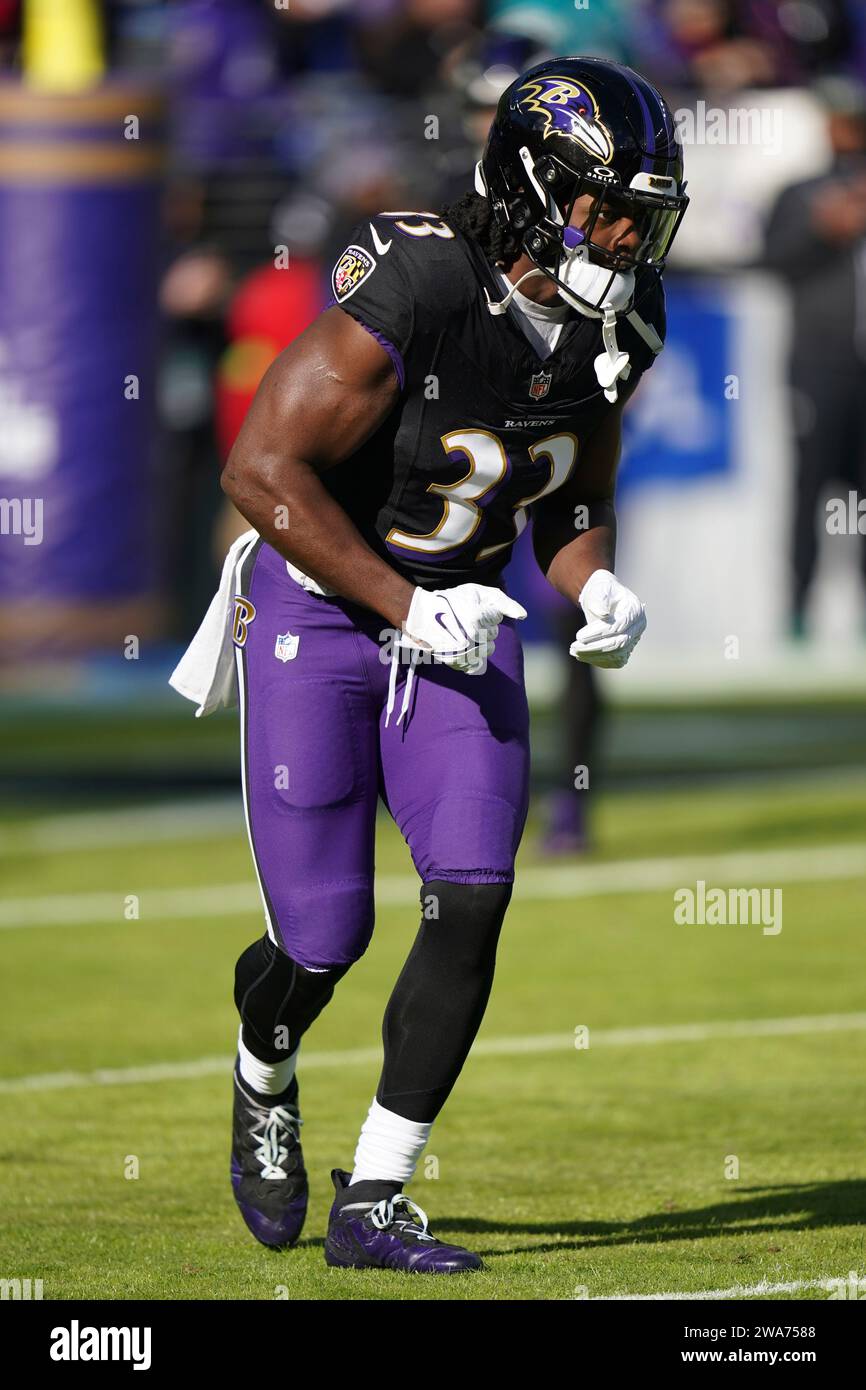 Baltimore Ravens running back Melvin Gordon III (33) during an NFL ...