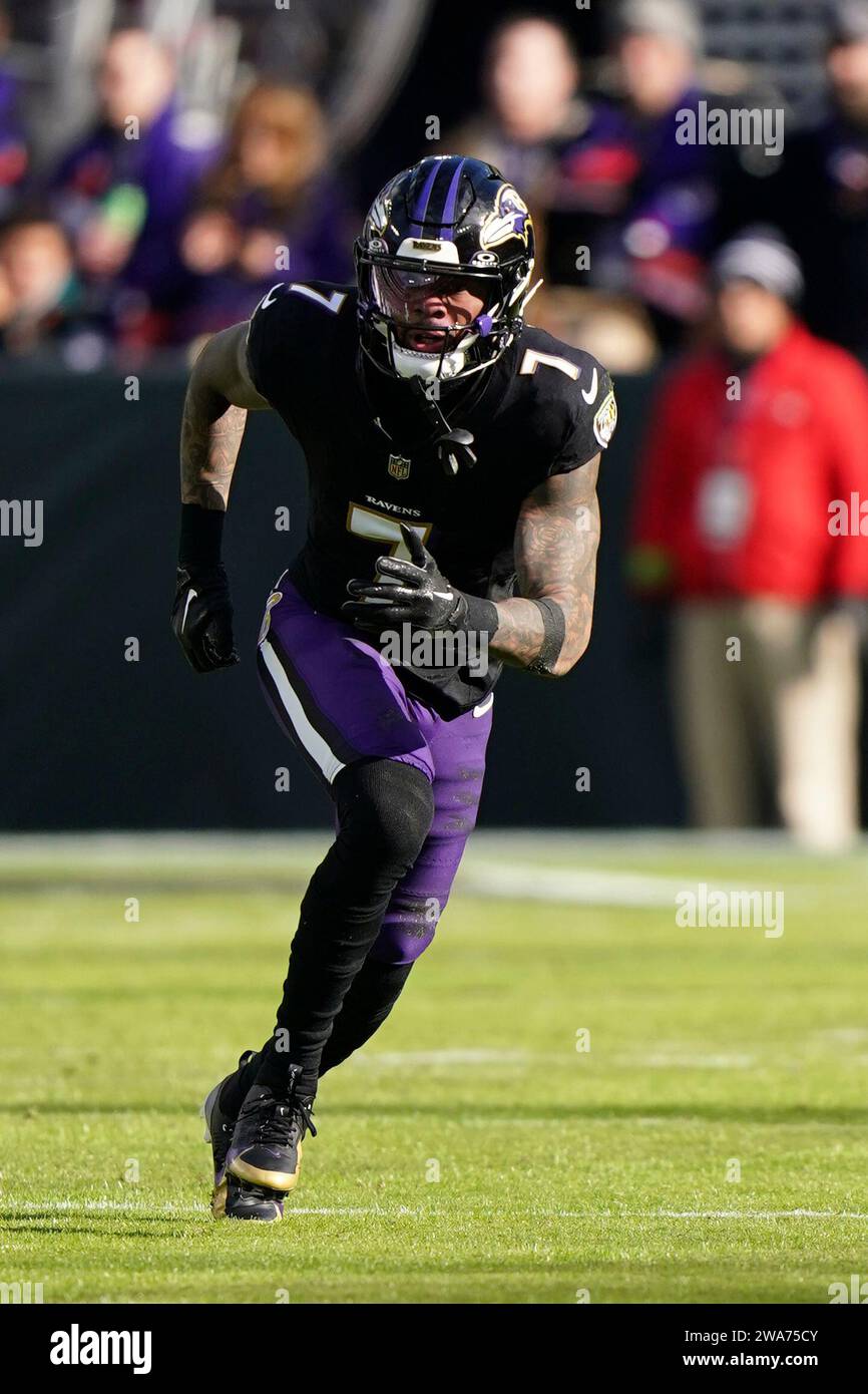 Baltimore Ravens wide receiver Rashod Bateman (7) during an NFL ...