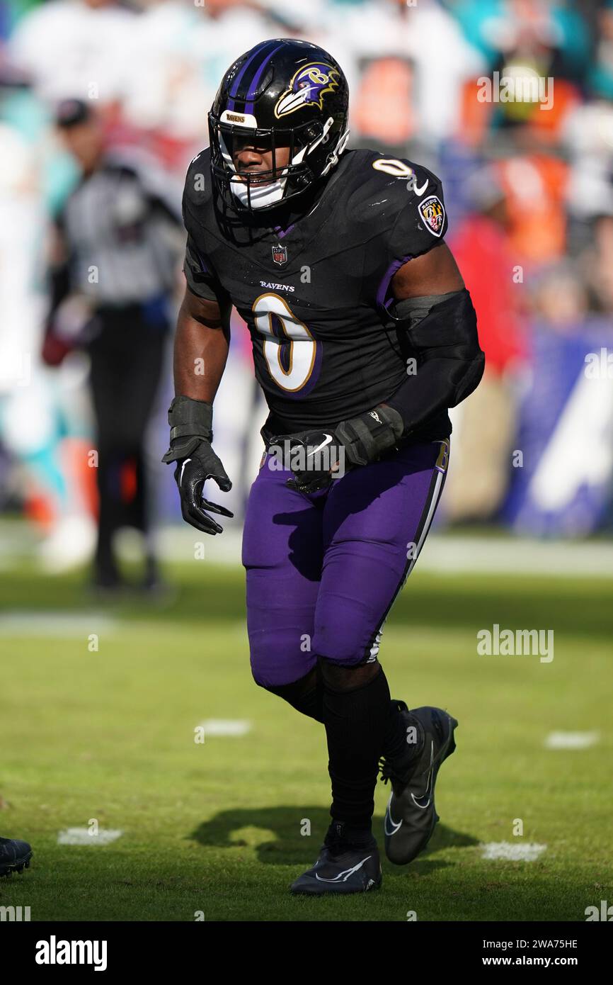 Baltimore Ravens linebacker Roquan Smith (0) during an NFL football ...