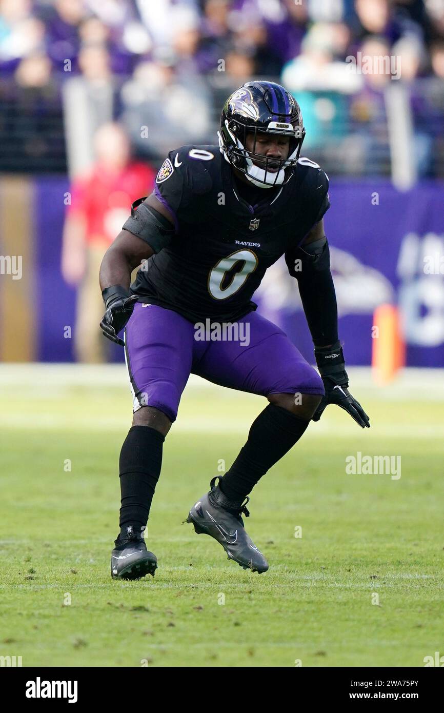 Baltimore Ravens linebacker Roquan Smith (0) during an NFL football ...