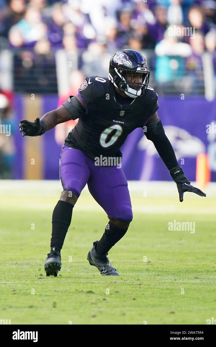 Baltimore Ravens linebacker Roquan Smith (0) during an NFL football ...