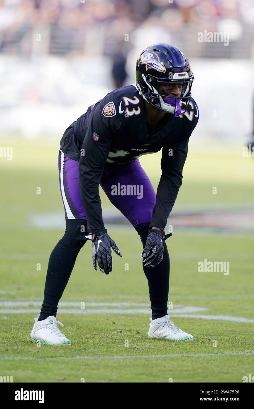 Baltimore Ravens cornerback Rock Ya-Sin (23) during an NFL football ...