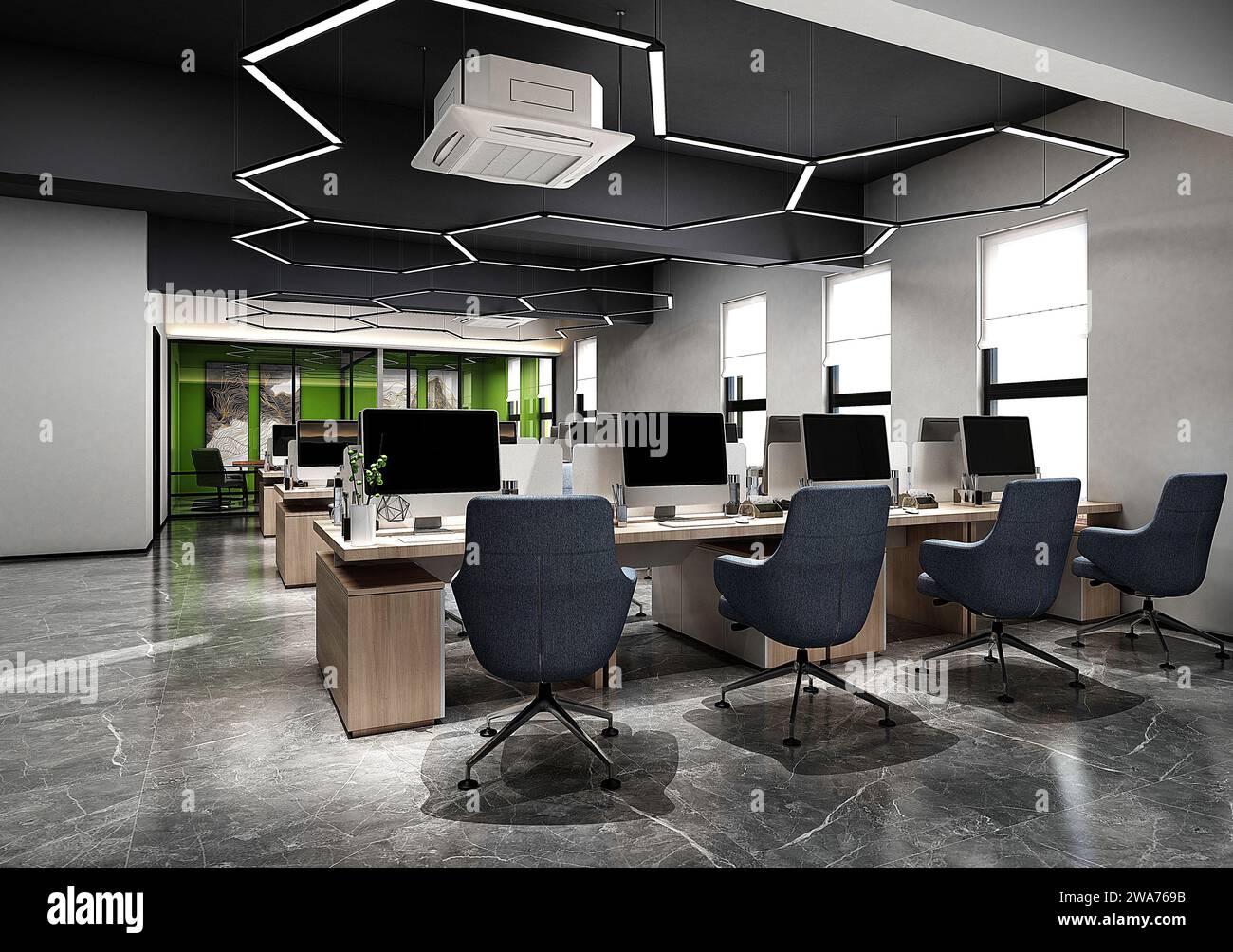 3d render of modern office interior Stock Photo - Alamy