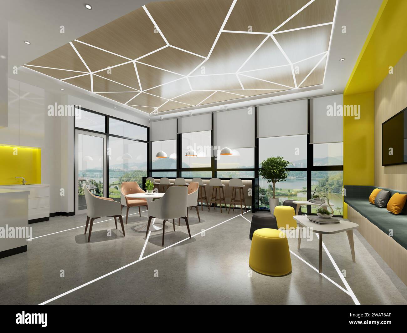 3d render of modern office interior Stock Photo - Alamy
