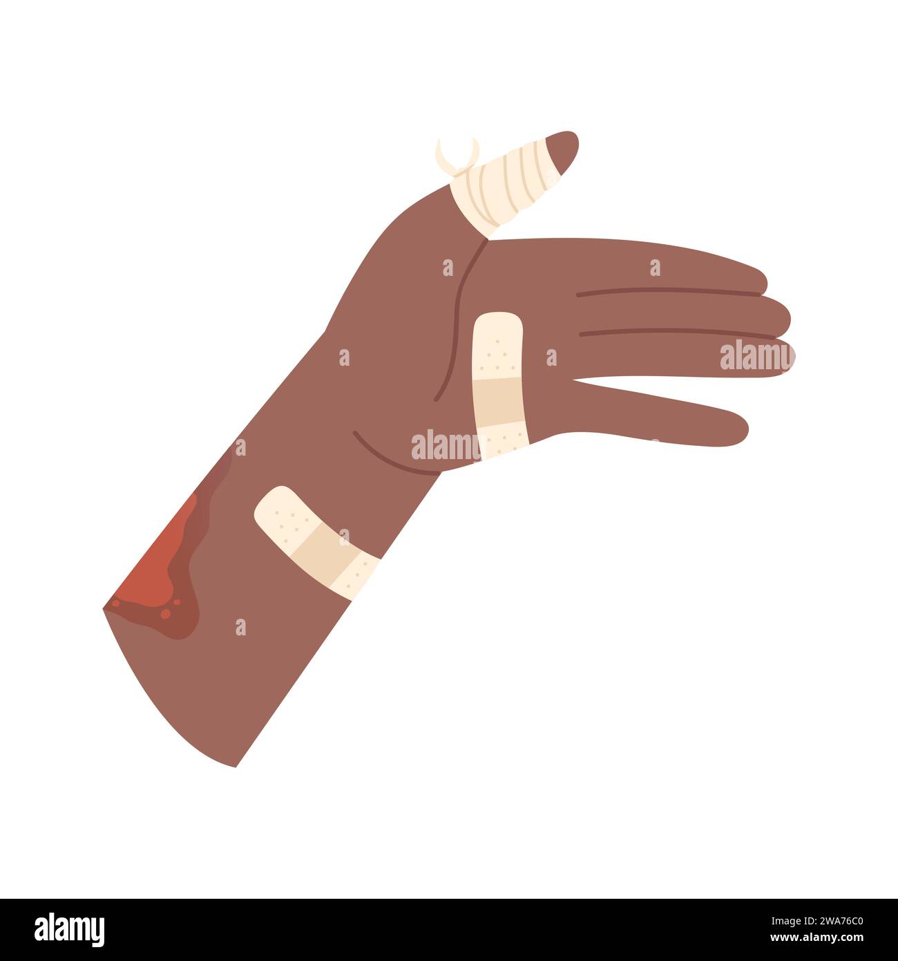 Hand thumb blood bandage Stock Vector Images - Alamy
