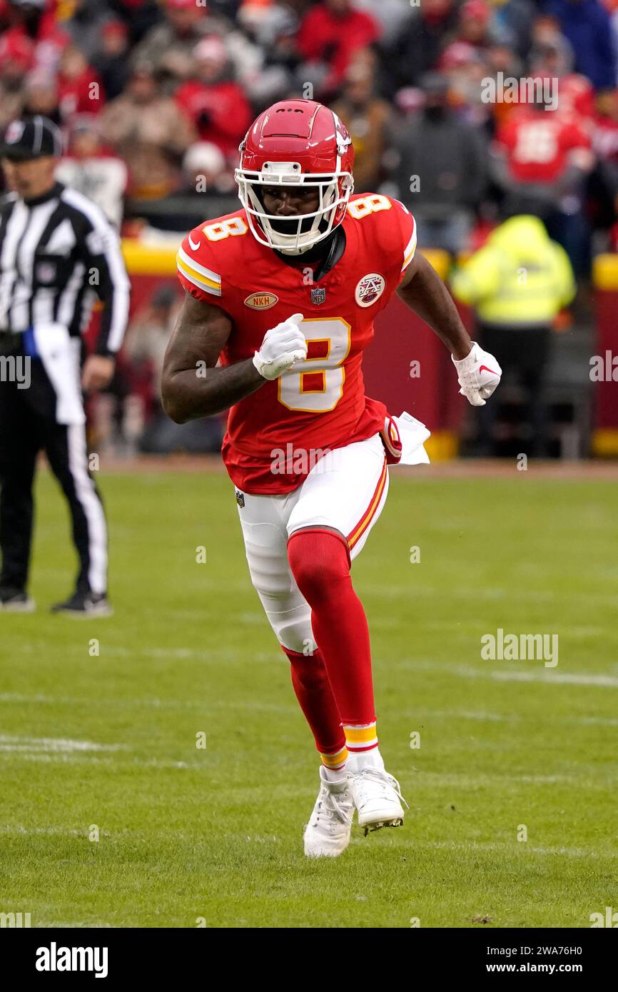 Kansas City Chiefs wide receiver Justyn Ross (8) in action against the ...