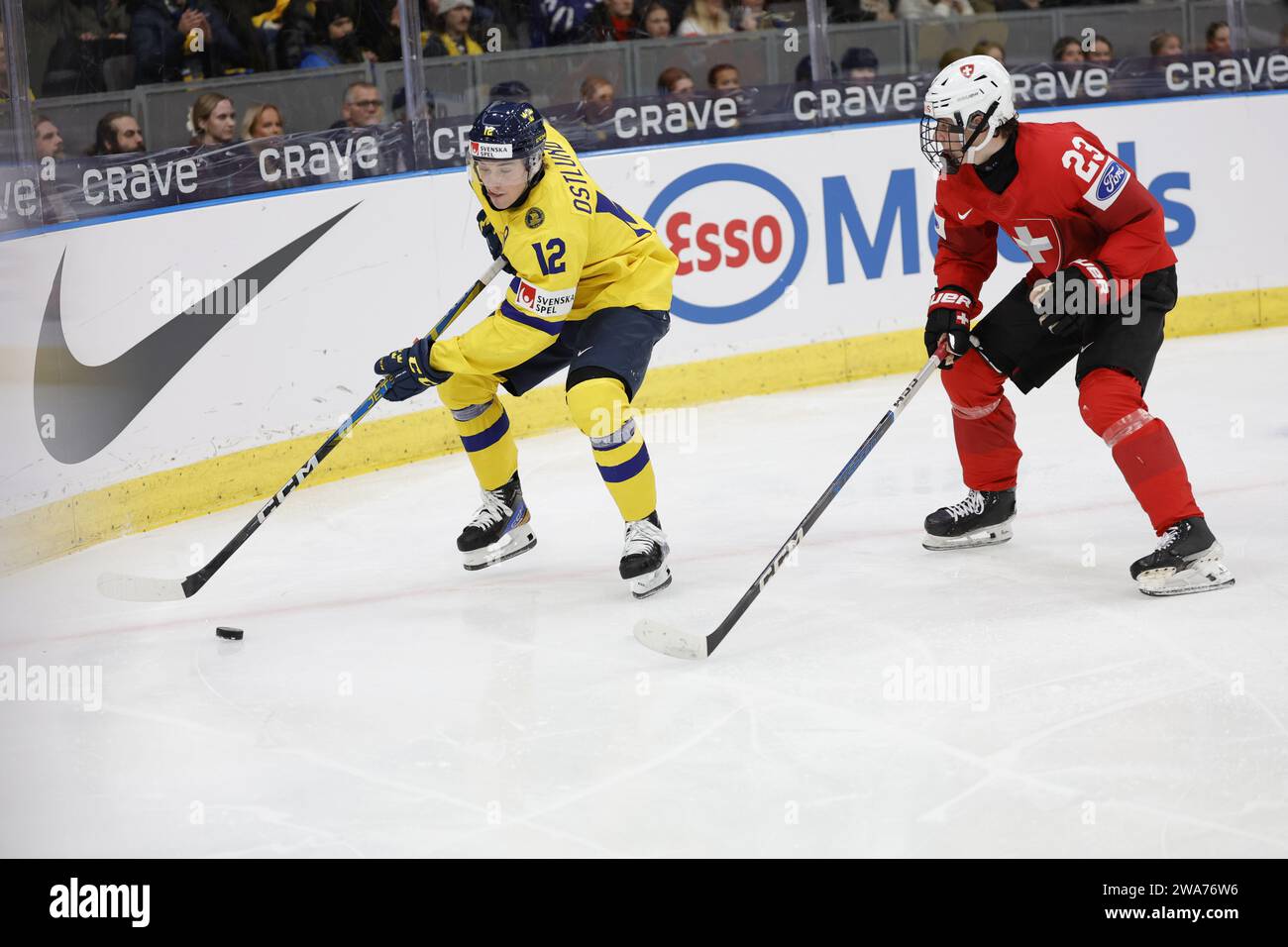 GOTHENBURG, SWEDEN 20240102Sweden's Noah Östlund (L) and Switzerland's ...