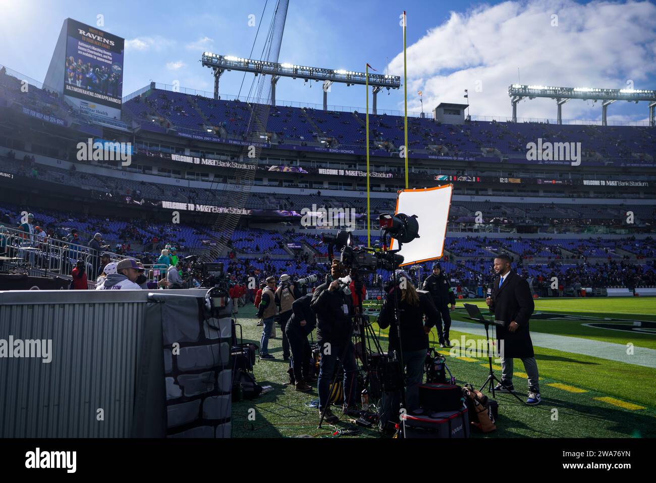 NFL Network reporter Cameron Wolfe before of an NFL football game ...