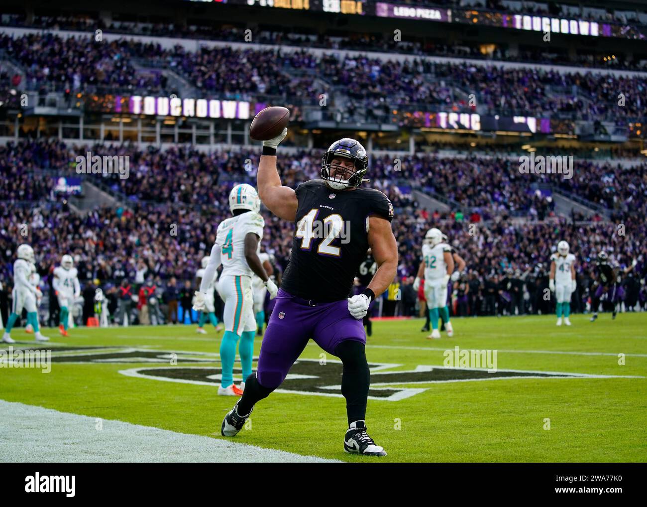Baltimore Ravens' Patrick Ricard in action during an NFL football game ...