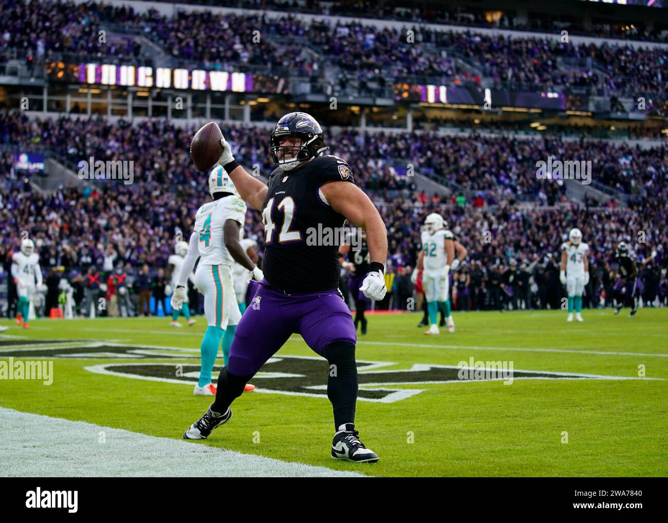 Baltimore Ravens' Patrick Ricard in action during an NFL football game ...