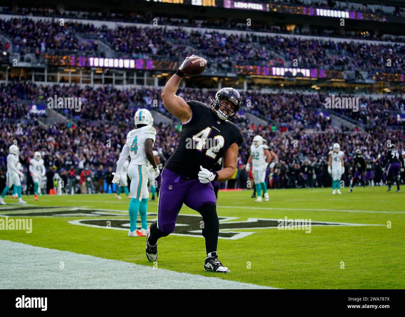 Baltimore Ravens' Patrick Ricard in action during an NFL football game ...