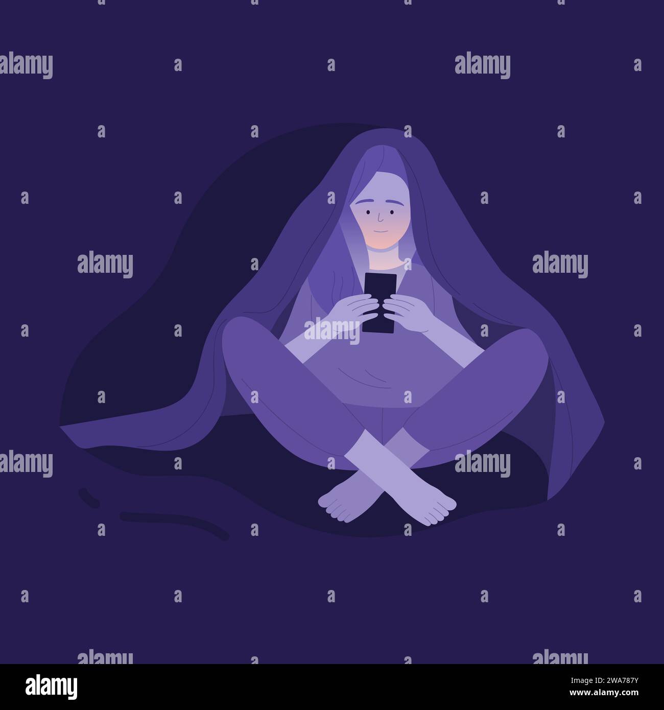 Girl with sleep disorder. Teenager suffering from insomnia using ...