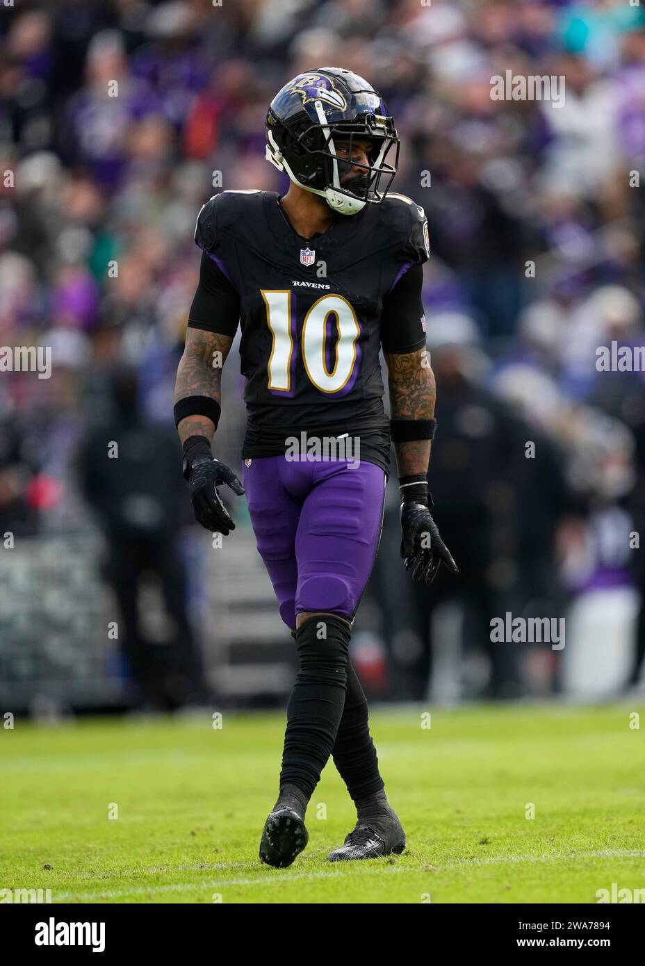 Baltimore Ravens' Arthur Maulet in action during an NFL football game ...