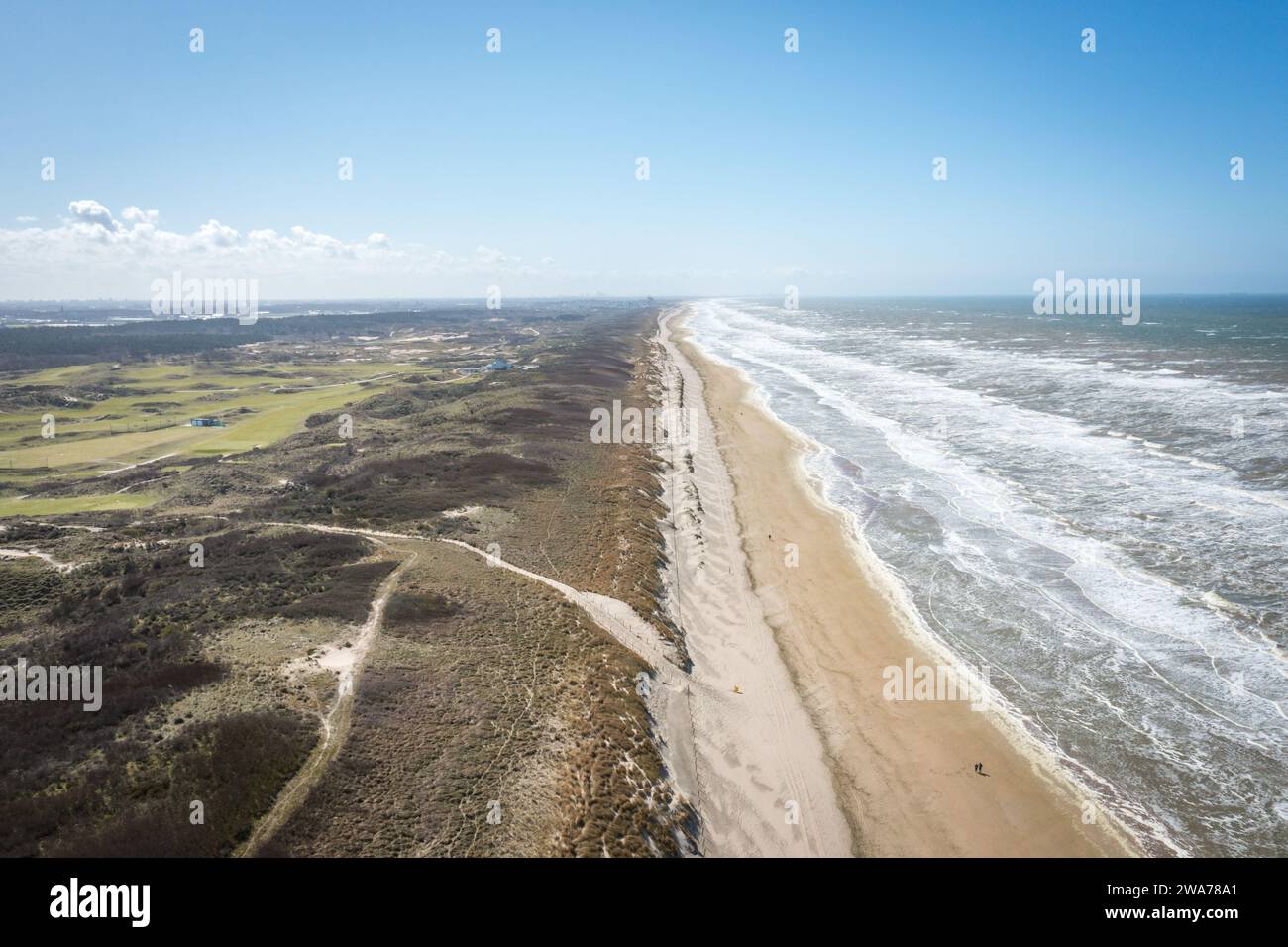 aerial view of dutch coast line Stock Photo - Alamy