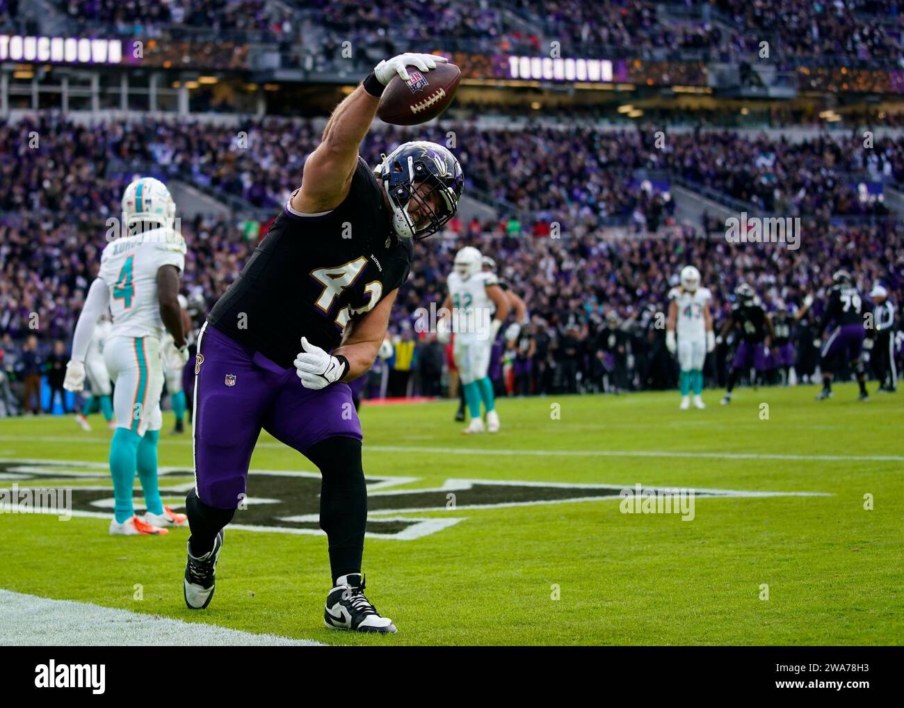 Baltimore Ravens' Patrick Ricard in action during an NFL football game ...