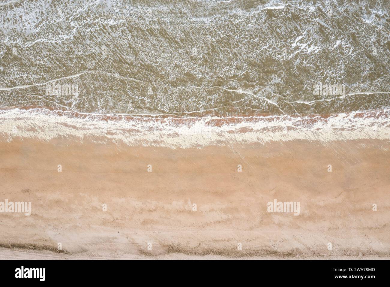 aerial overhead shot of sand beach with horizontal stripes Stock Photo ...
