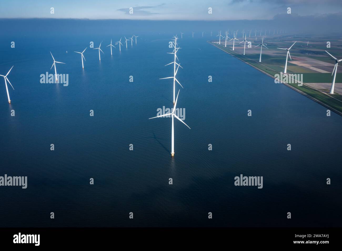 Wind turbines mediterranean sea green hi-res stock photography and ...