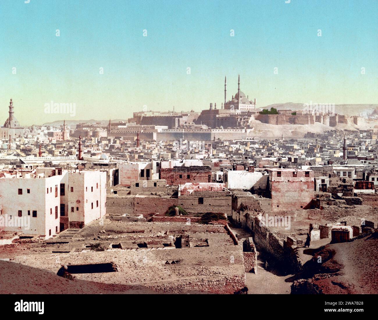 Alt-Kairo, Ägypten, Zitadelle Mokattam, Ägypten, 1890, Historische ...