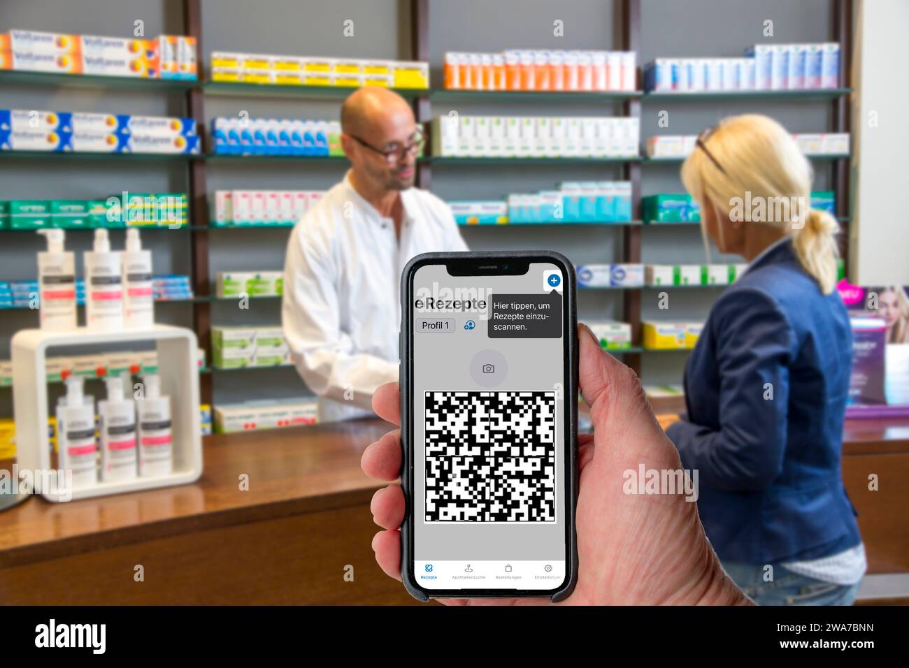Symbolic image of an e-prescription, prescription issued by a doctor ...