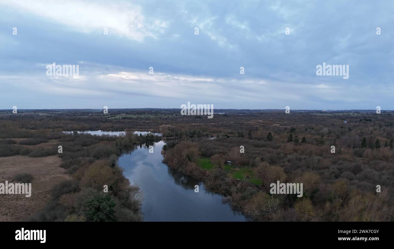 River Yare looking back towards Norwich from Brundall Norfolk Stock ...