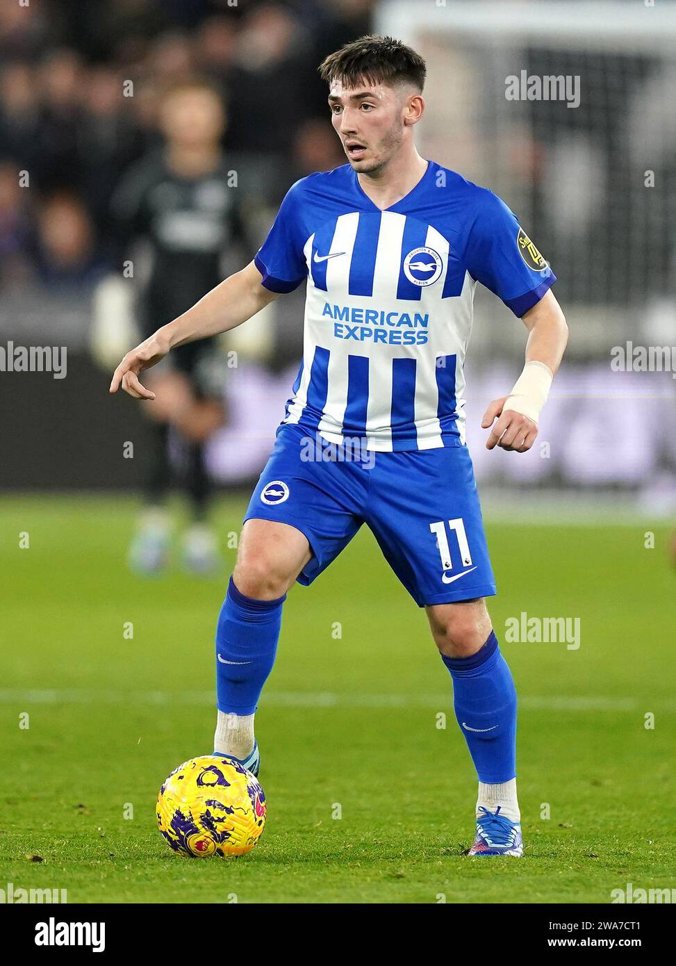 Brighton and Hove Albion's Billy Gilmour in action during the Premier ...