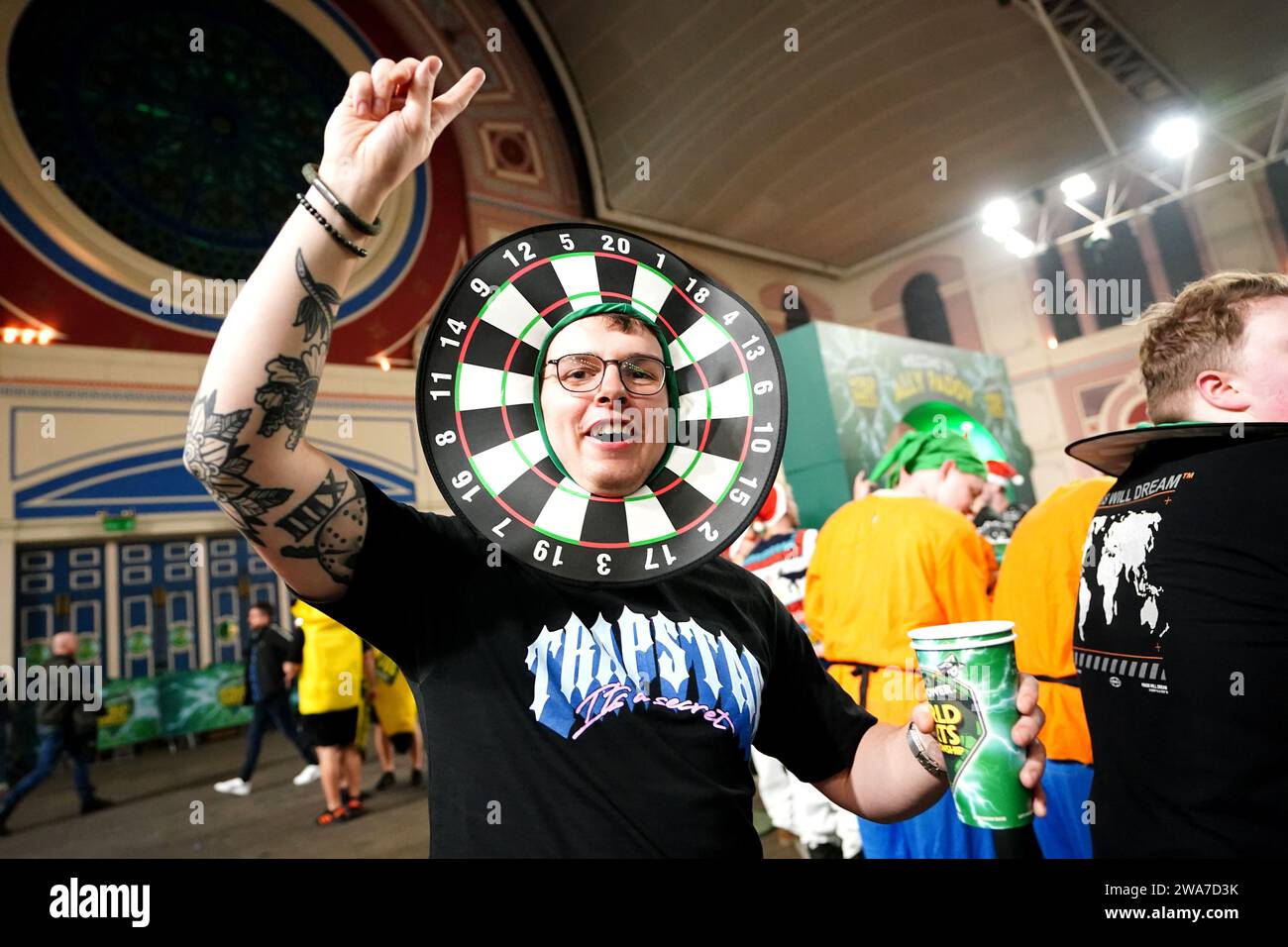 A general view of a fan on day fifteen of the Paddy Power World Darts ...