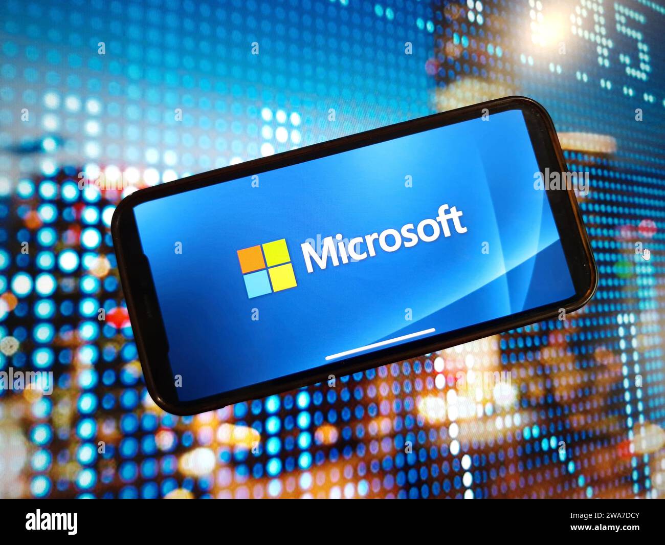 Konskie, Poland - January 02, 2024: Microsoft company logo displayed on ...