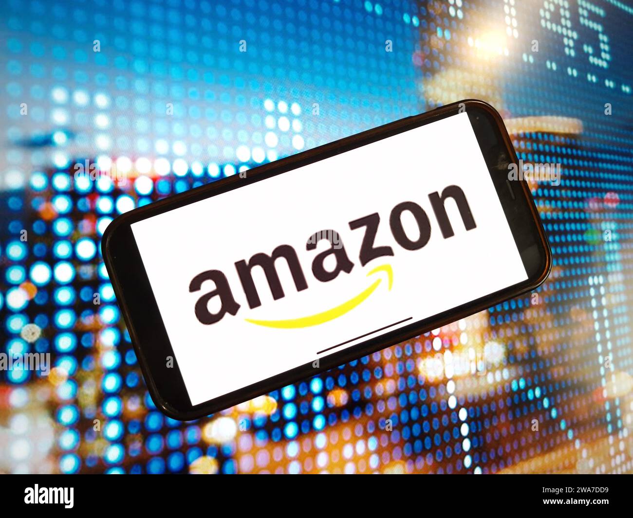 Konskie, Poland - January 02, 2024: Amazon company logo displayed on ...
