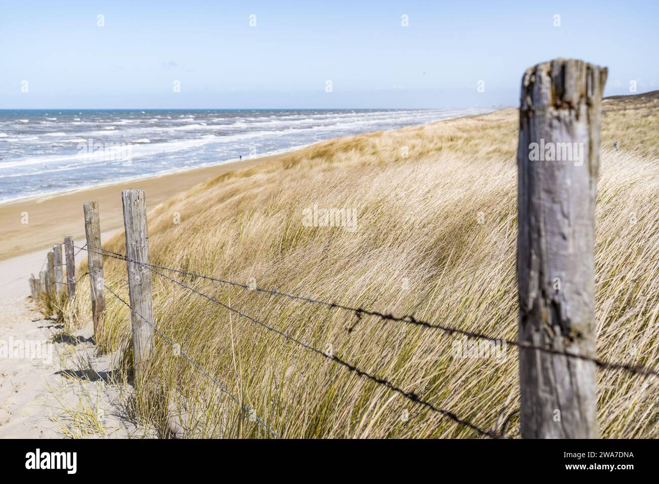 fence at the beach in the north sea Stock Photo - Alamy