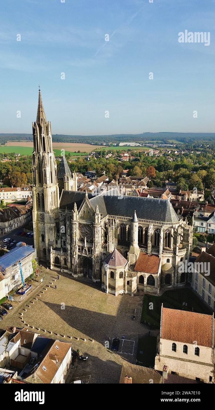 drone photo Senlis cathedral France Europe Stock Photo - Alamy