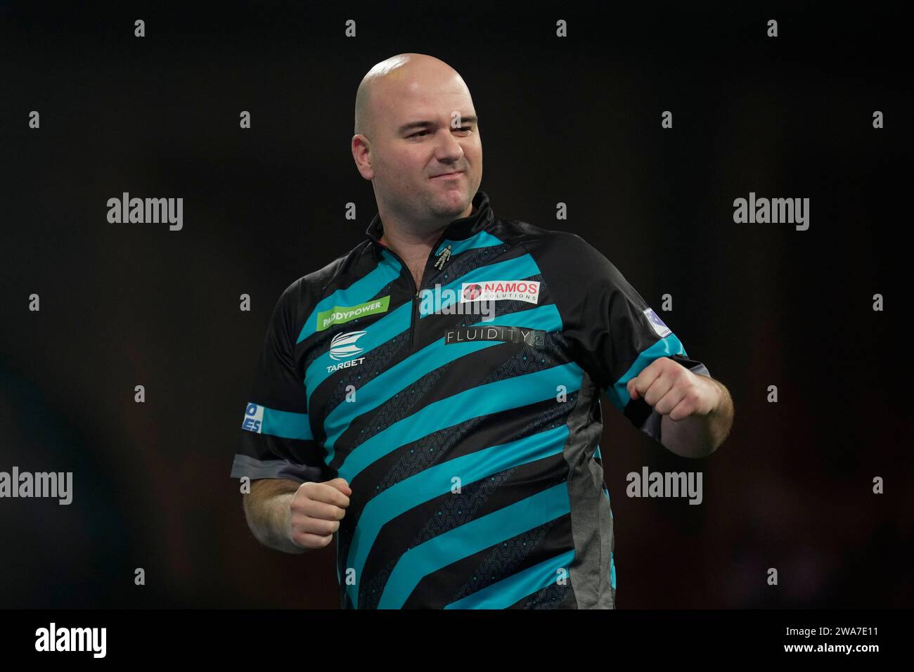 Scott Williams of England reacts during the semifinal match against ...