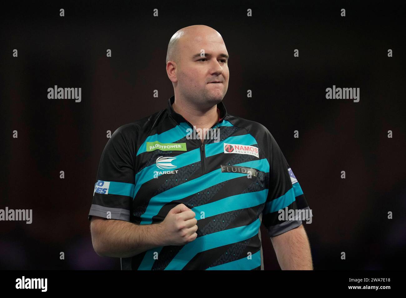 Scott Williams of England reacts during the semifinal match against ...