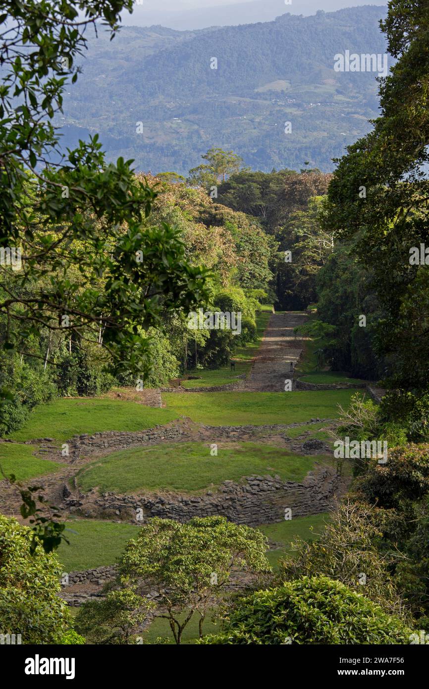 Central Mound and Calzada Caragra cobblestone road beyond seen from ...