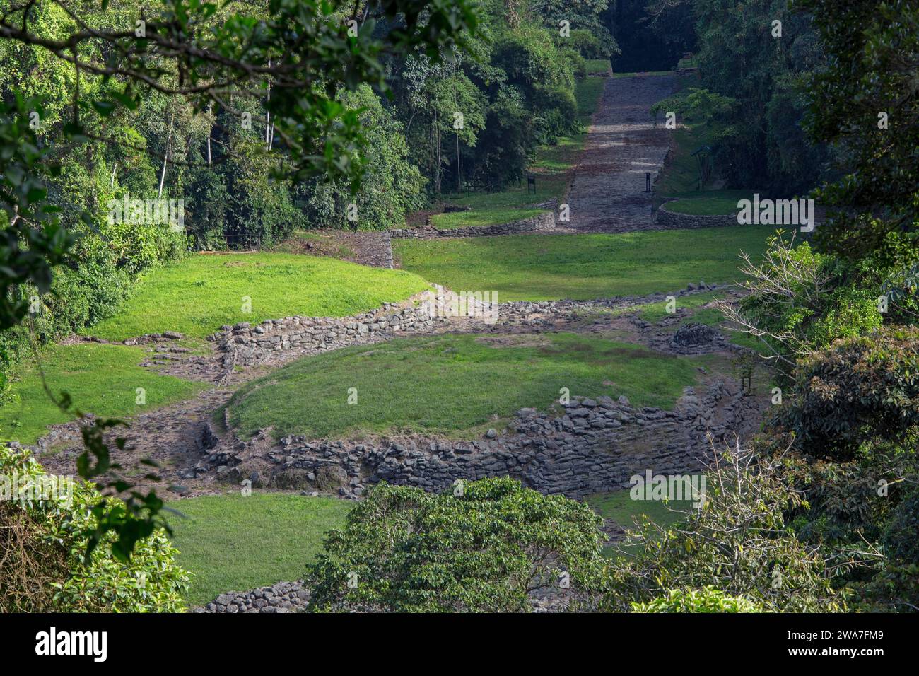 Central Mound and Calzada Caragra cobblestone road beyond seen from ...